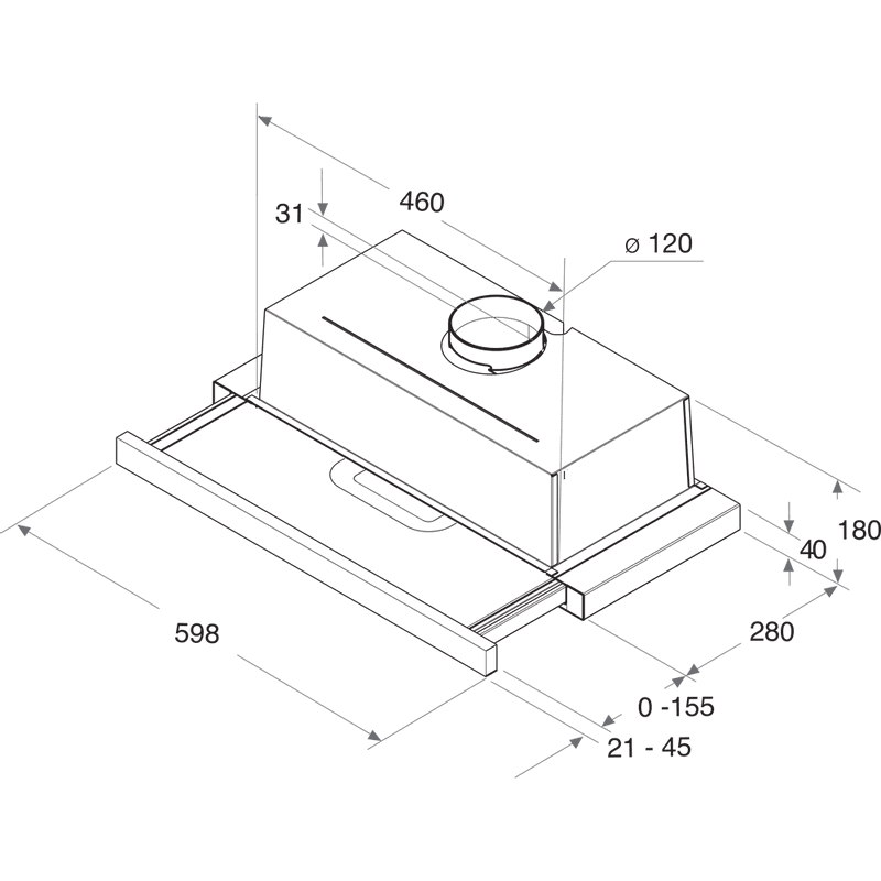 Hotpoint First Edition Telescopic Kitchen Extractor Hood - 60cm ...