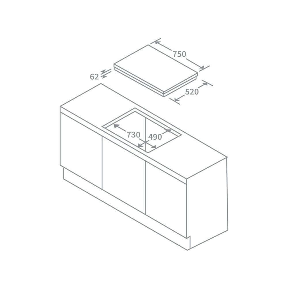 Prima+ 70cm Induction Kitchen Hob - Black